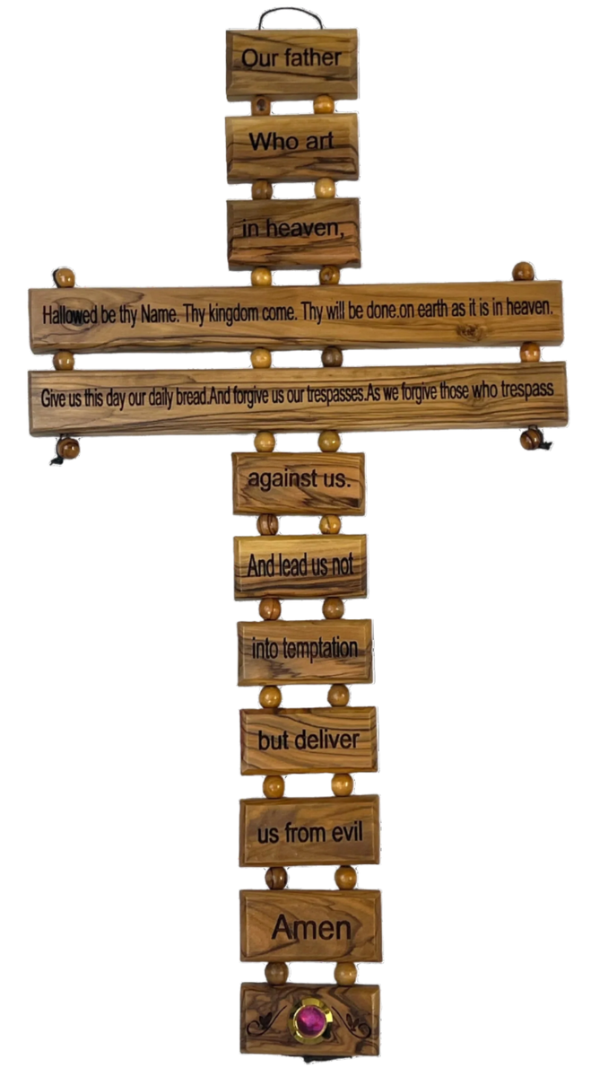 15" our father prayer cross – Holylandart